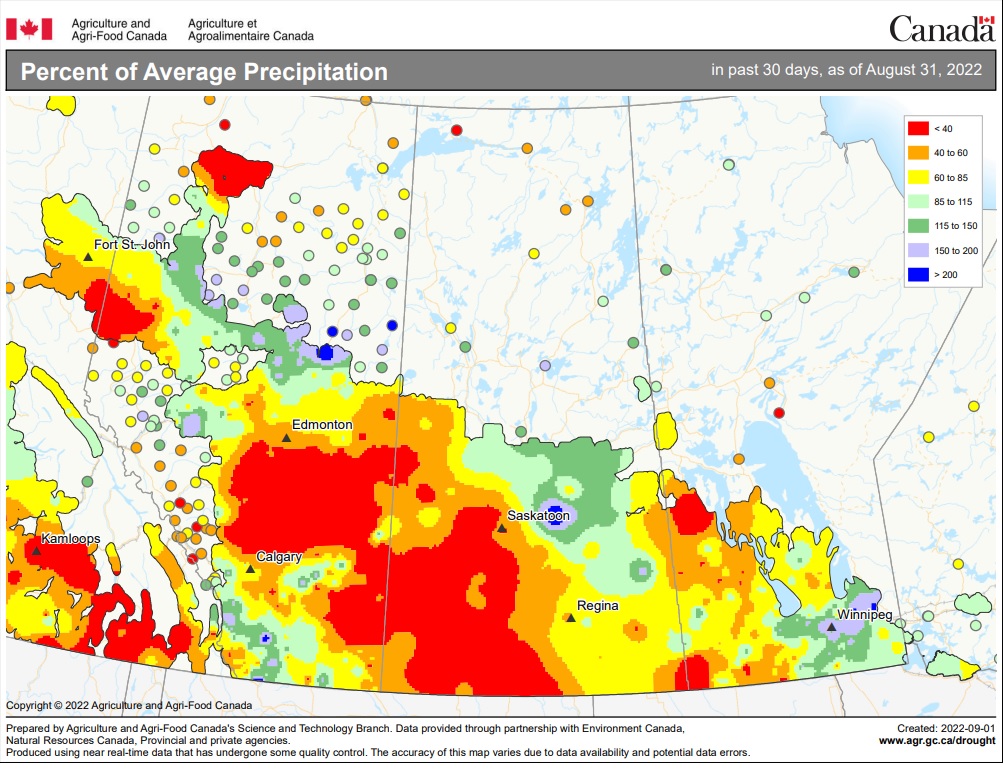 Map: Dryness Dominates Prairies i... | Syngenta CA